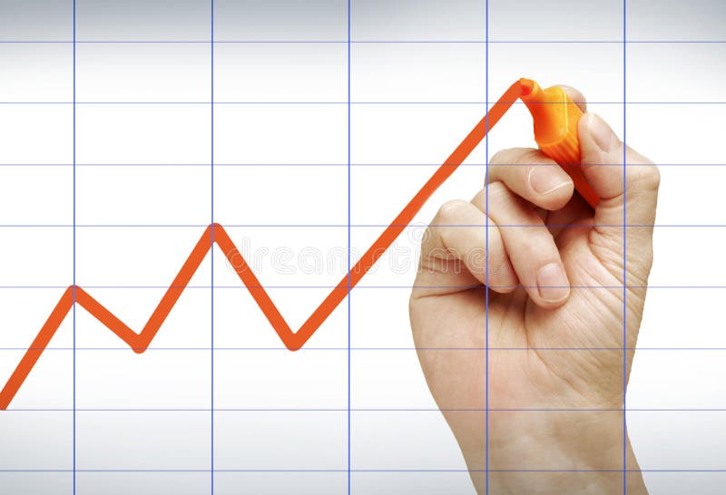 Hand Writing on a Screen a Business Graphic Stock Photo - Image of ...