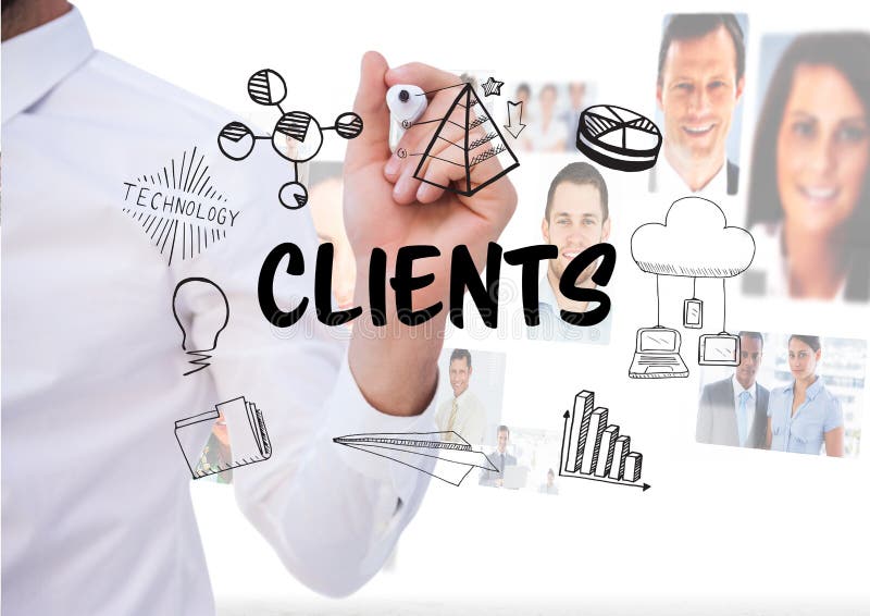 Hand Writing on the Screen Client Graphic Stock Illustration ...