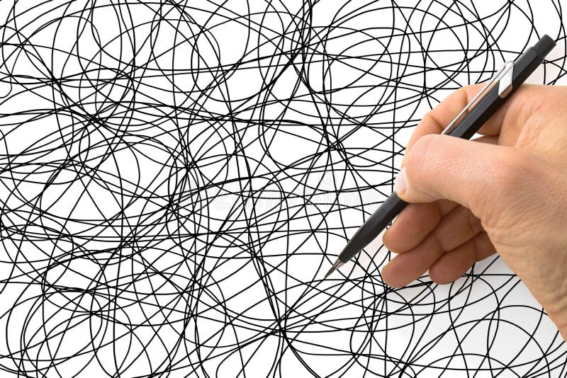 Hand Writing Scribble on a White Paper - Concept Image Stock Photo ...