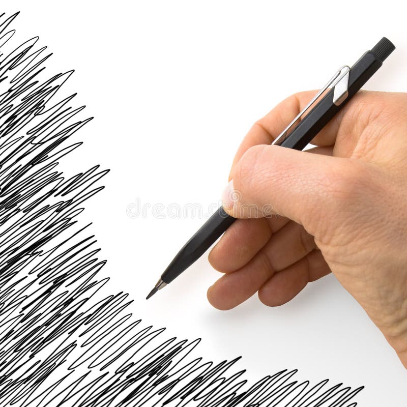 Hand Writing Scribble on a White Paper - Concept Image Stock Photo ...