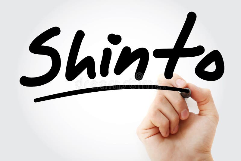 Hand Writing Shinto with Marker Stock Photo - Image of religious, board ...