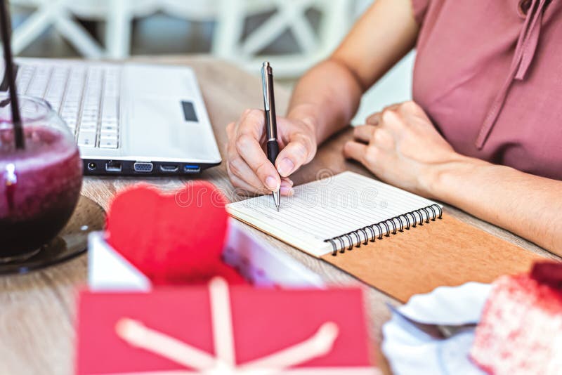 Hand Writing Short Memories Note on Paper with Relaxing Time Stock ...