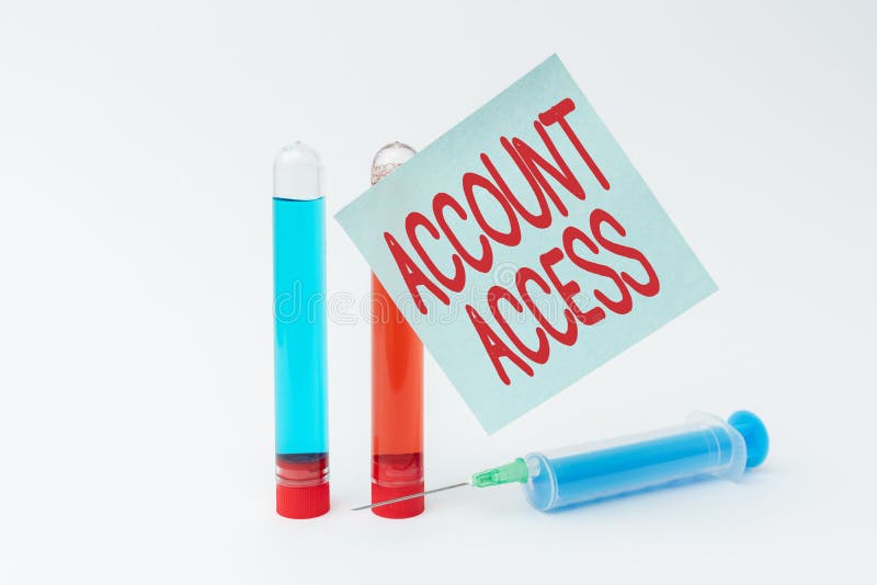 Hand Writing Sign Account Access. Business Showcase Having Permission ...