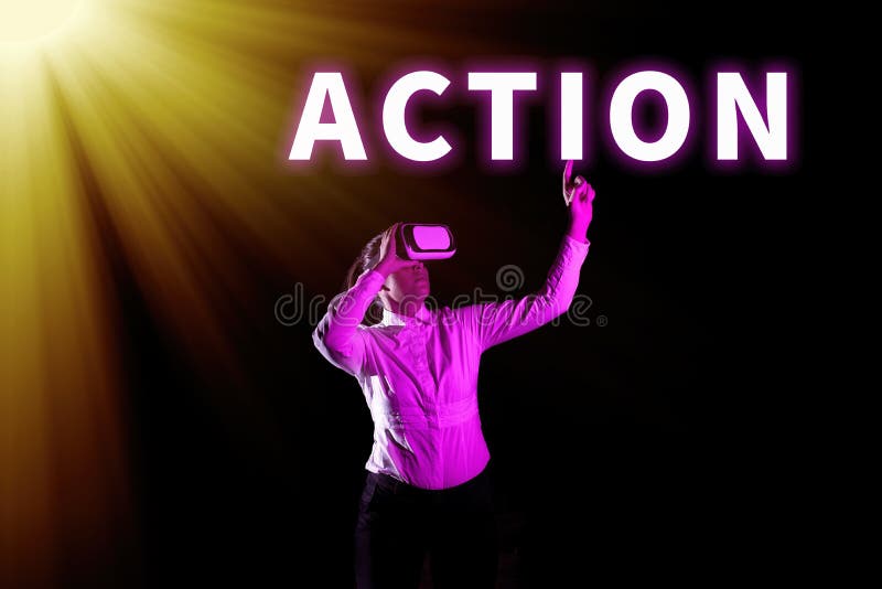 Hand Writing Sign Action. Word Written on Fact or Process Doing ...