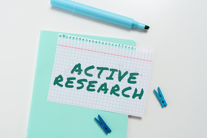 Hand Writing Sign Active Research. Business Idea Simultaneous Process ...