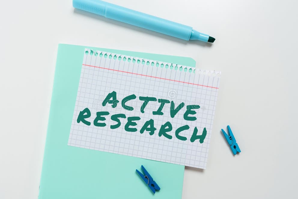 Hand Writing Sign Active Research. Business Idea Simultaneous Process ...