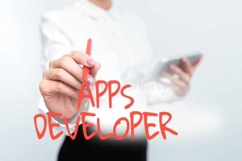 Hand Writing Sign Apps Developer. Word for Graphic Artist Software ...