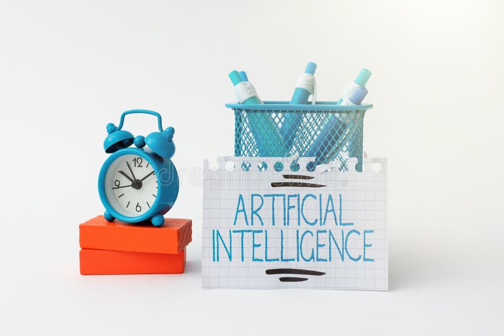 Text Sign Showing Artificial Intelligence. Business Idea Machine Copy Cognitive Function Like ...