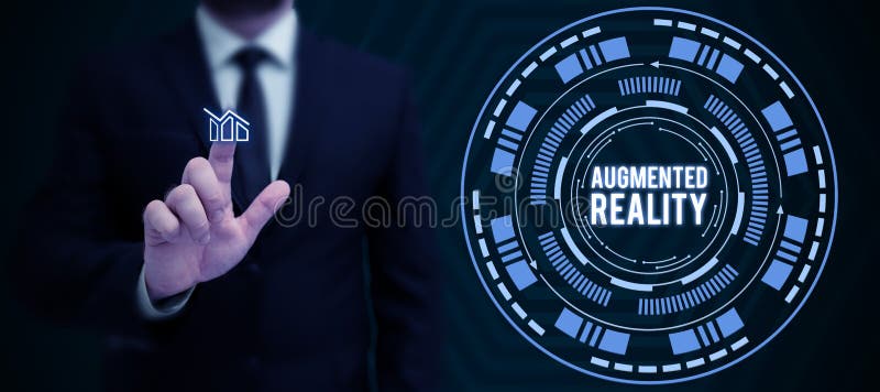 Hand Writing Sign Augmented Reality. Business Idea Technology that ...