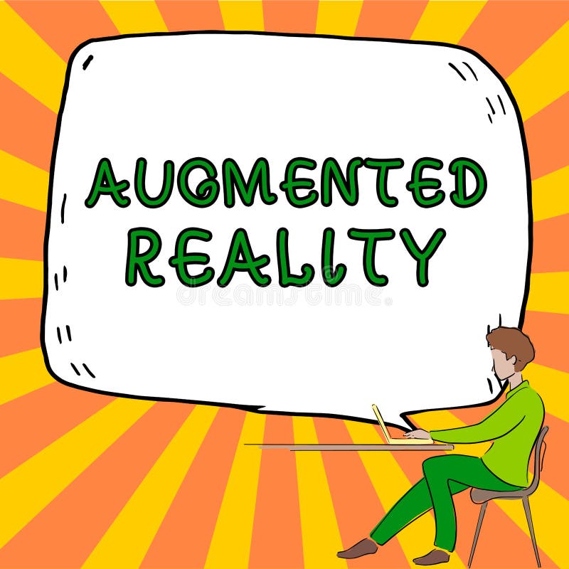 Hand Writing Sign Augmented Reality. Business Overview Technology that ...