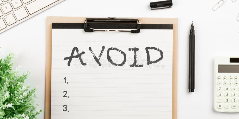 Sign Displaying Avoid. Internet Concept Contrive Not To Meet Someone ...