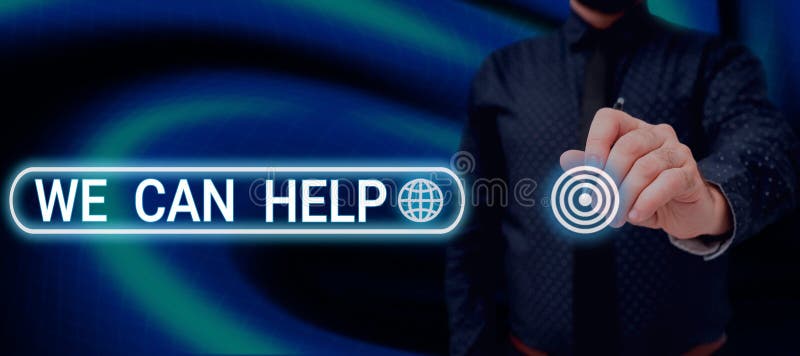 Hand Writing Sign we Can Help. Internet Concept Let Us Support You Give ...