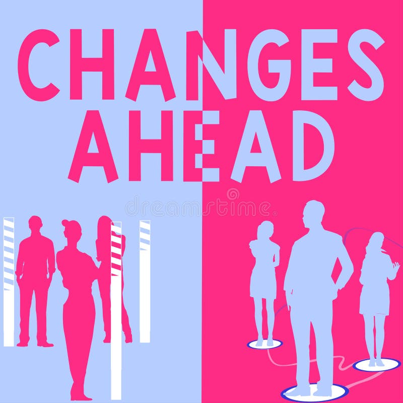 Hand Writing Sign Changes Ahead. Word for To Replace with or Exchange ...