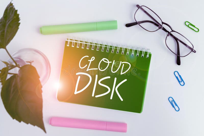 Hand Writing Sign Cloud Disk. Business Approach Web Base Service that ...