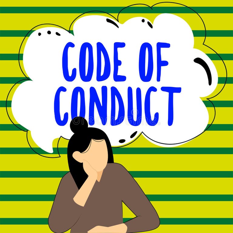 Hand Writing Sign Code of Conduct. Concept Meaning Ethics Rules Moral ...