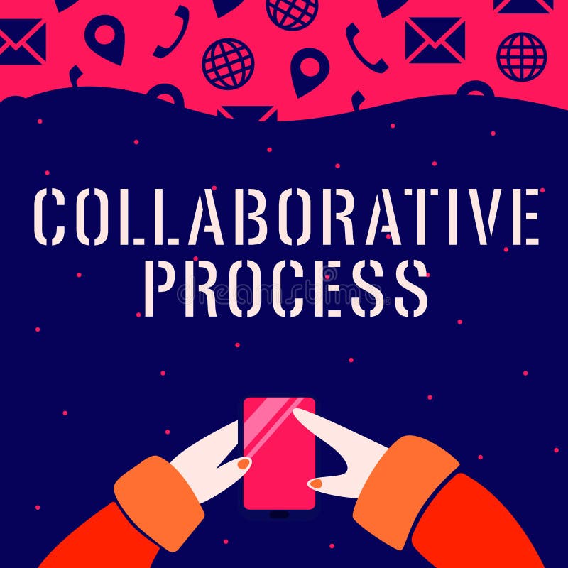 Hand Writing Sign Collaborative Process. Business Showcase People and ... Hand Writing Sign Collaborative Process. Business Showcase People and ...