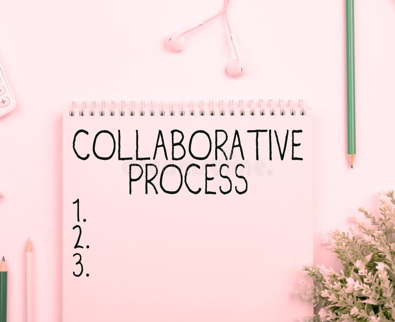 Hand Writing Sign Collaborative Process. Concept Meaning People and ...