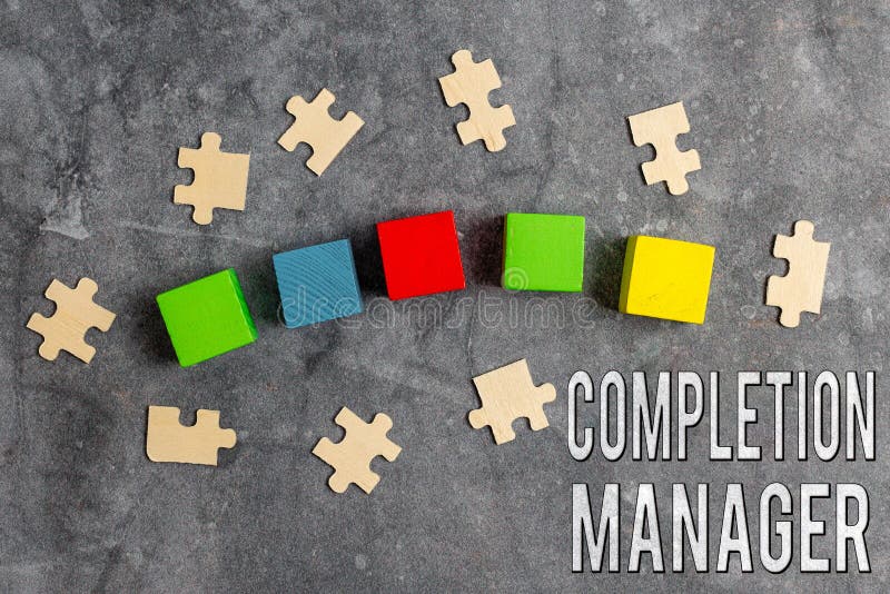 Sign Displaying Completion Manager. Business Concept Oversees All ...