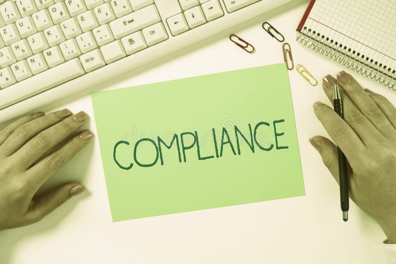 Hand Writing Sign Compliance. Word Written on the Action or Fact of ... Hand Writing Sign Compliance. Word Written on the Action or Fact of ...
