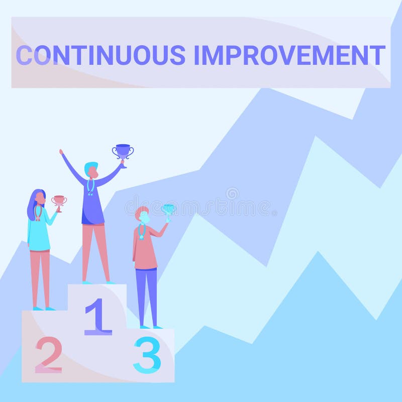 Hand Writing Sign Continuous Improvement. Conceptual Photo Making Small ...