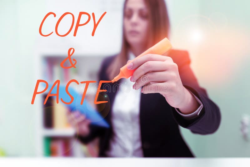 Hand Writing Sign Copy Paste. Business Approach an Imitation ...
