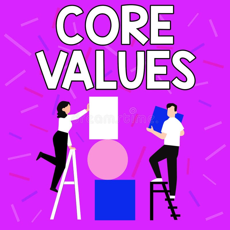 Hand Writing Sign Core Values. Concept Meaning Principles Which Guide ...