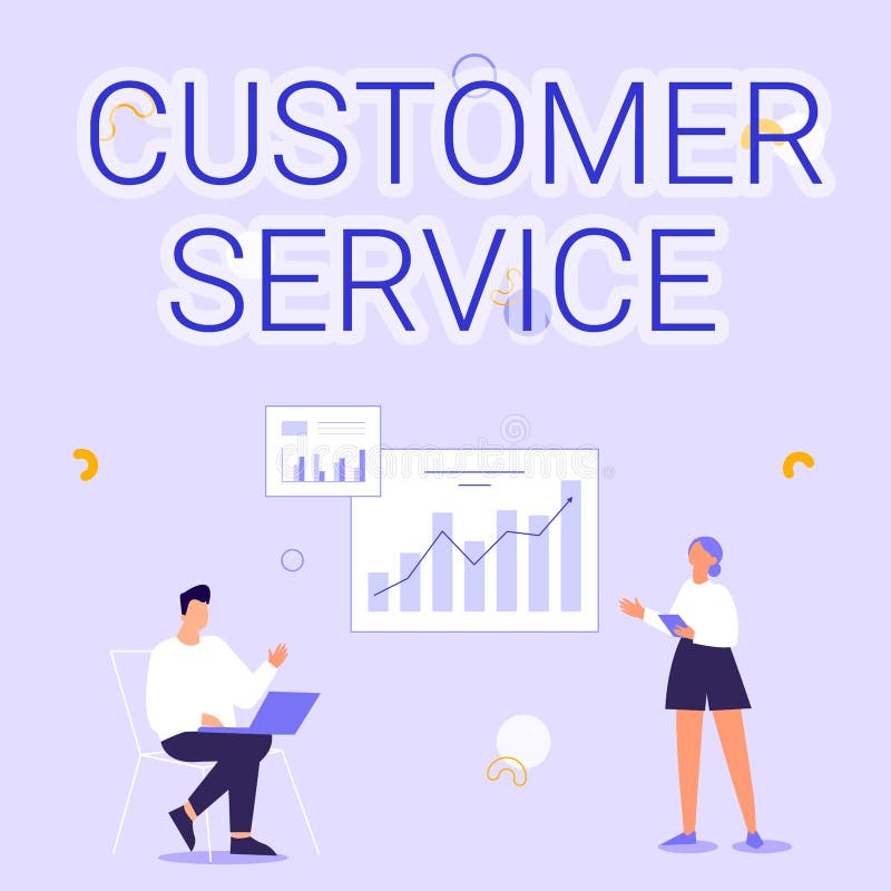 Hand Writing Sign Customer Service. Word Written on Process of Ensuring ...