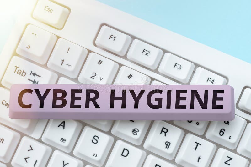 Hand Writing Sign Cyber Hygiene. Internet Concept Steps that Computer ...