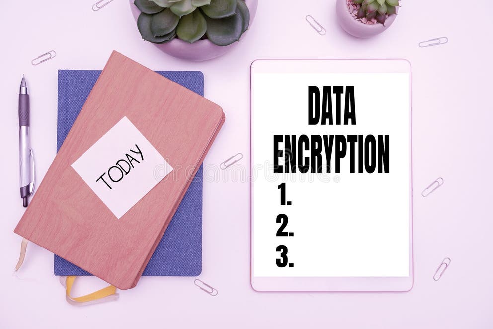 Hand Writing Sign Data Encryption. Concept Meaning Symmetrickey Algorithm for the Encrypting ...