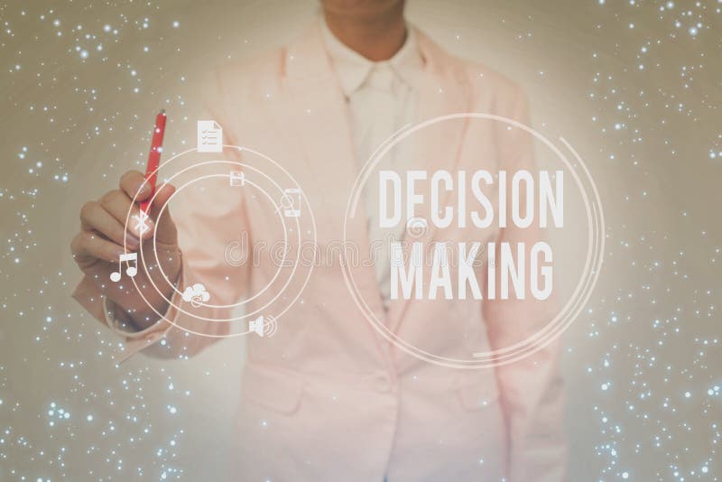 Hand Writing Sign Decision Making. Word for Process of Making Decisions ...