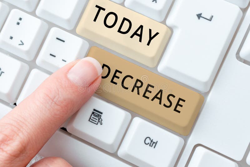 Conceptual Display Decrease. Business Approach Make or Become Smaller ...