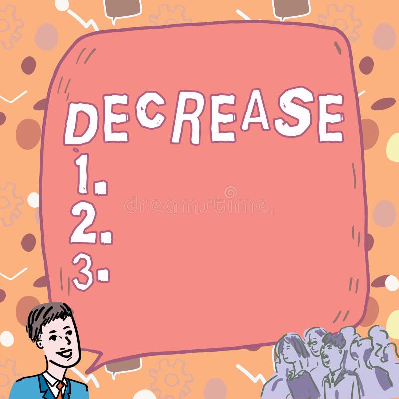 Hand Writing Sign Decrease. Internet Concept Make or Become Smaller or ...