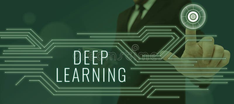 Hand Writing Sign Deep Learning. Internet Concept Hierarchical ...