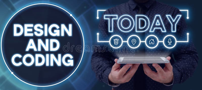 Hand Writing Sign Design And Coding Internet Concept Html And Programming Cross Platform