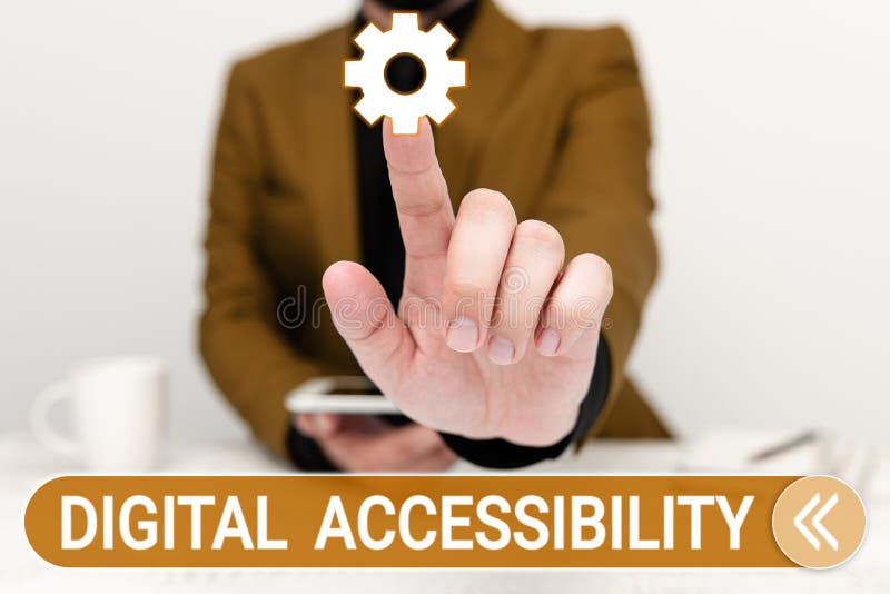 Hand Writing Sign Digital Accessibility. Business Concept Electronic ...