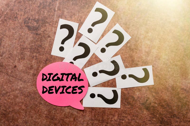 Hand Writing Sign Digital Devices. Internet Concept Physical Unit of ...