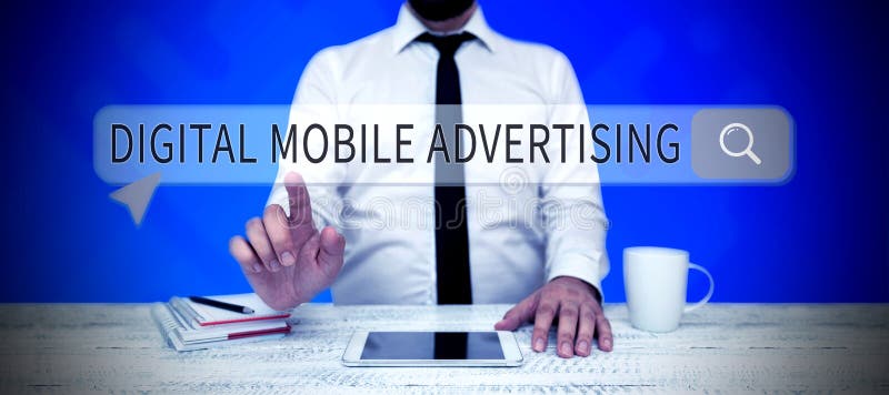 Hand Writing Sign Digital Mobile Advertising. Conceptual Photo ...