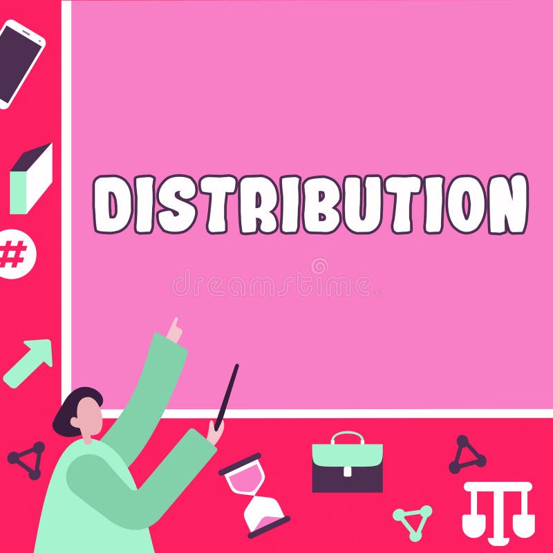 Hand Writing Sign Distribution. Concept Meaning the Behavior of Several ...