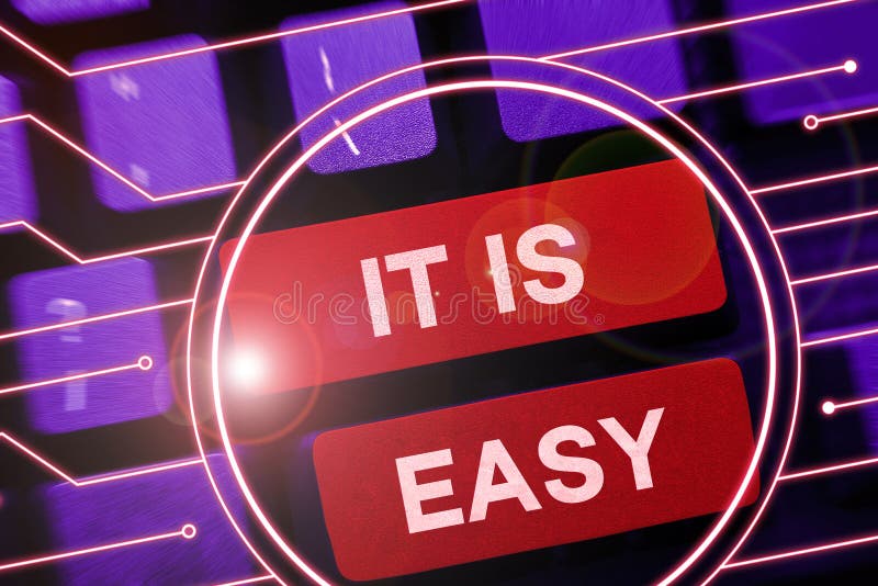 Hand Writing Sign it is Easy. Concept Meaning Clear Simple Not ...