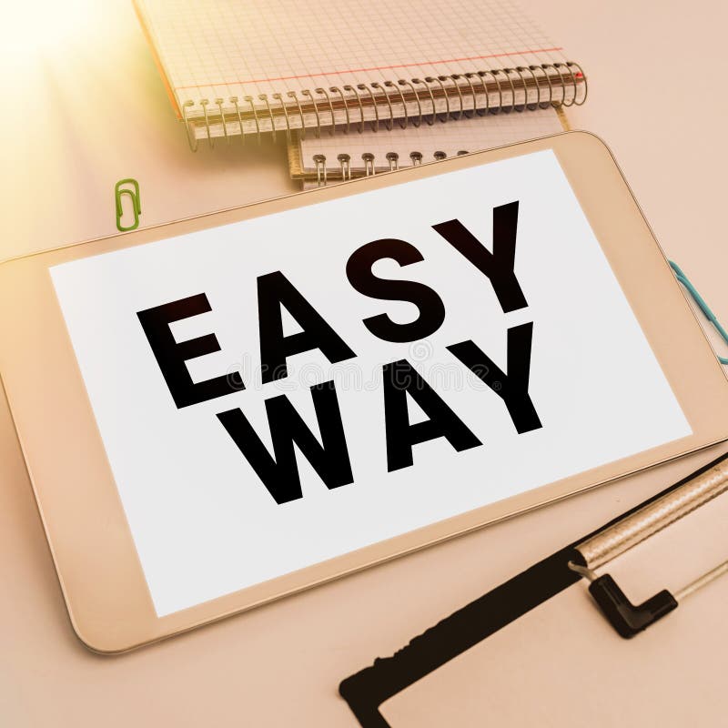 Hand Writing Sign Easy Way. Internet Concept Making Hard Decision ...