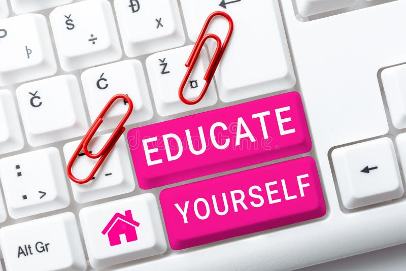 Hand Writing Sign Educate Yourself. Business Approach Producing the ...