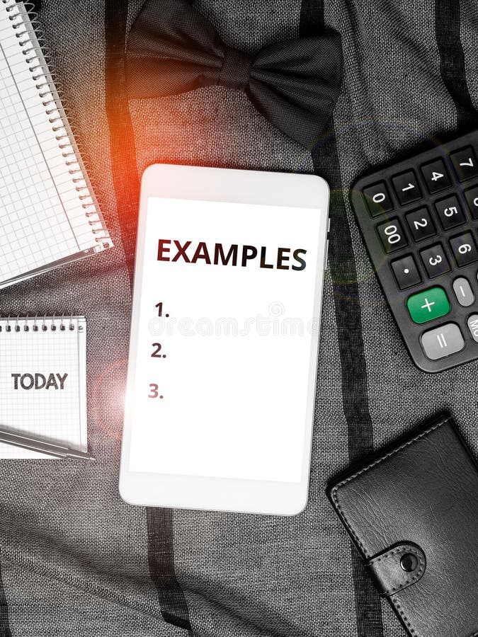 Hand Writing Sign Examples. Internet Concept Photo Sample Model To ...