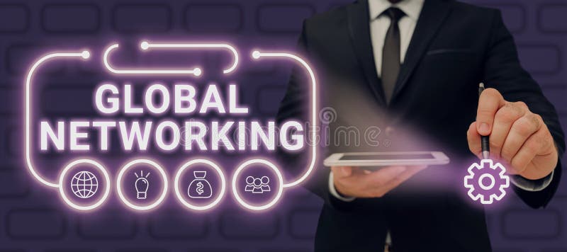 Hand Writing Sign Global NetworkingCommunication Network Which Spans ... Hand Writing Sign Global NetworkingCommunication Network Which Spans ...