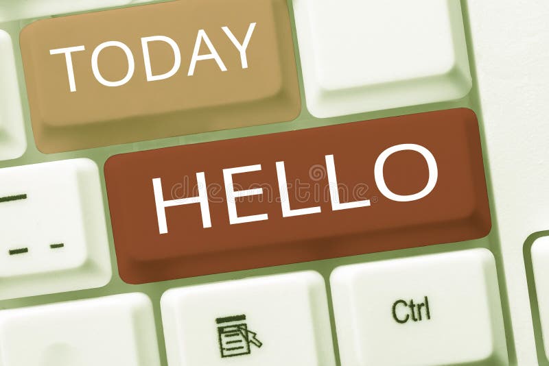 Hand Writing Sign Hello. Concept Meaning Alteration of Hallo Which Was ...