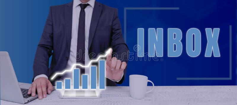 Hand Writing Sign Inbox. Business Concept Electronic Folder in Which ...