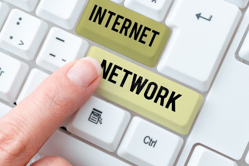 Hand Writing Sign Internet Network. Internet Concept Etermines How it ...