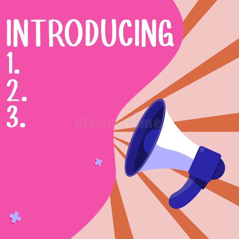 Hand Writing Sign Introducing. Concept Meaning Presenting a Topic or ...