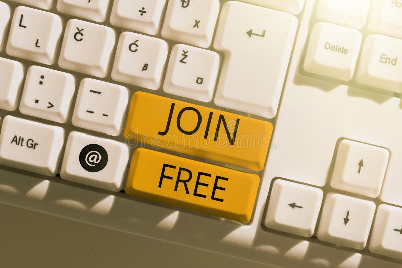 Hand Writing Sign Join Free. Word Written on the Act or an Instance of ...