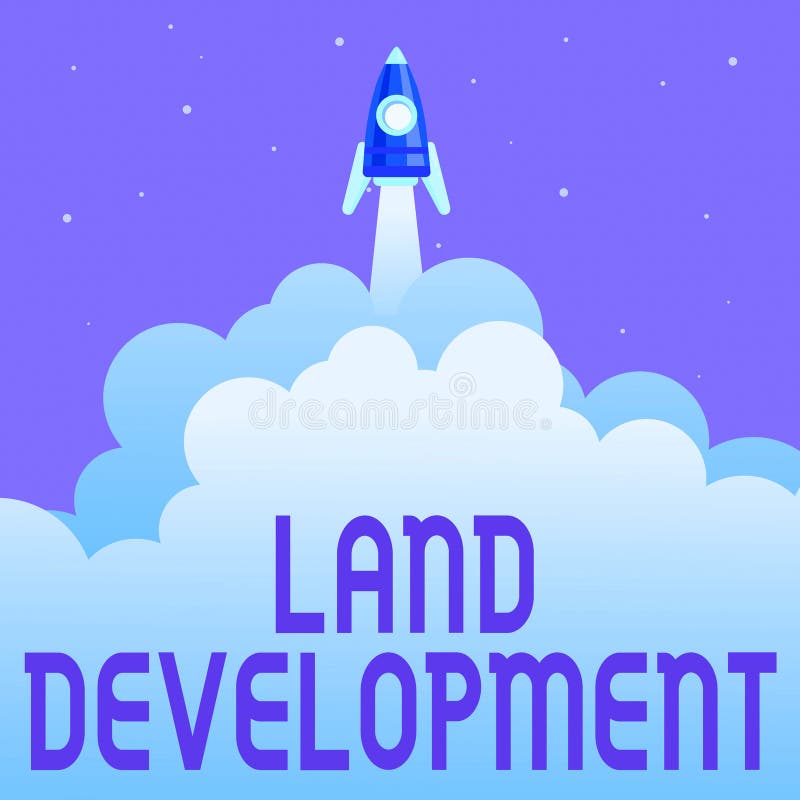 Hand Writing Sign Land Development. Internet Concept Process of ...