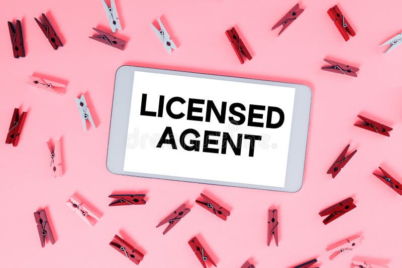 Hand Writing Sign Licensed Agent. Business Idea Authorized and ... Hand Writing Sign Licensed Agent. Business Idea Authorized and ...